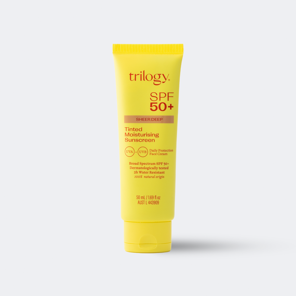 SPF 50+ Sheer Tinted Moisturising Sunscreen, 50mL - Trilogy Natural ...